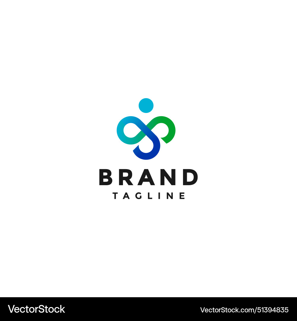 Abstract people lines logo design Royalty Free Vector Image