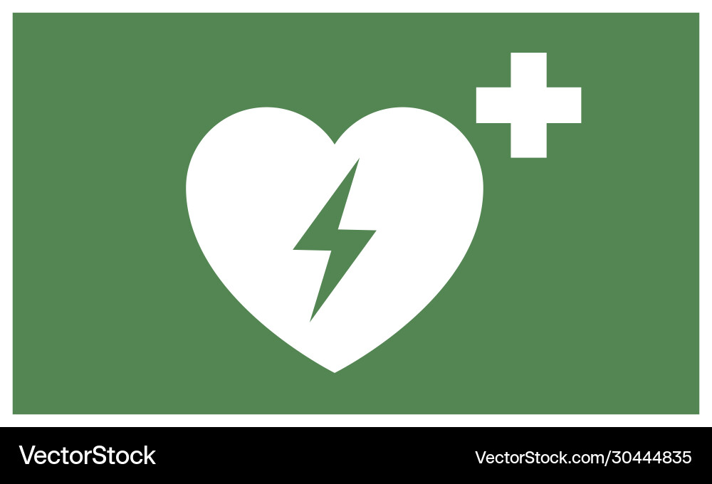 Aed sticker emergency first aid defibrillator Vector Image
