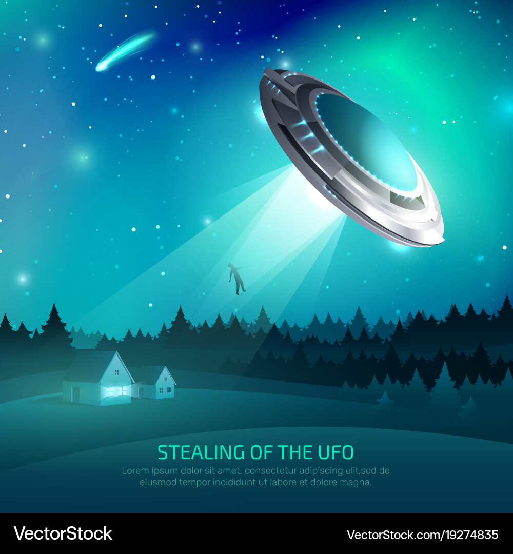 Alien Abduction - UFO Poster Royalty Free Vector Image
