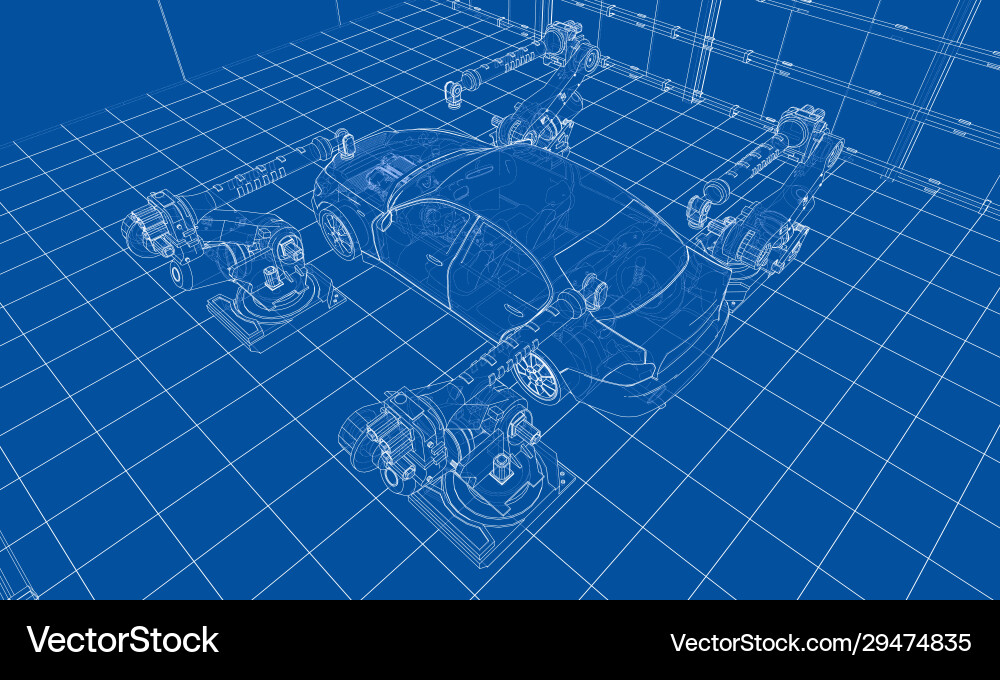 Assembly motor vehicle Royalty Free Vector Image