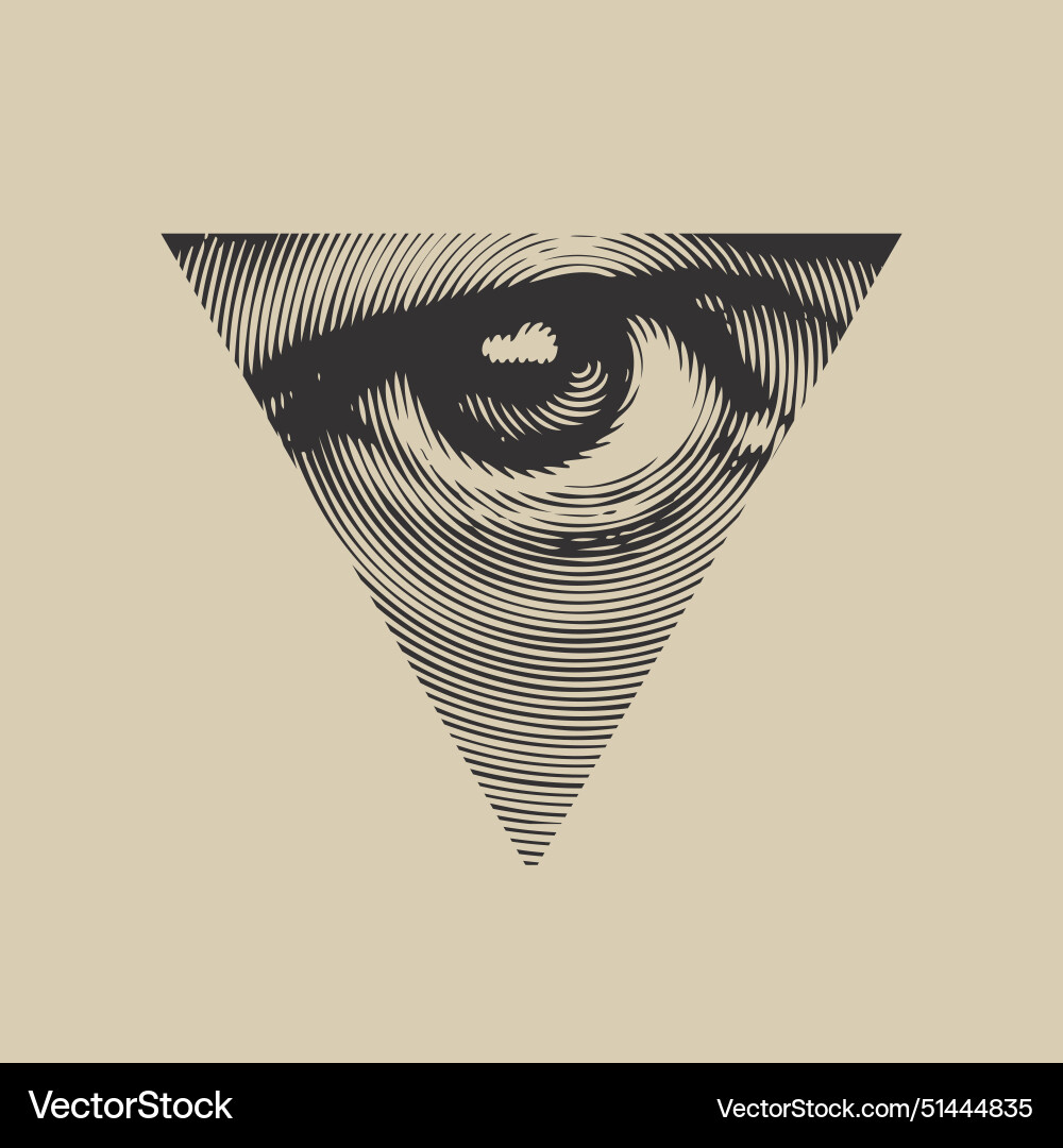 Eye of providence in a triangular pyramid Vector Image