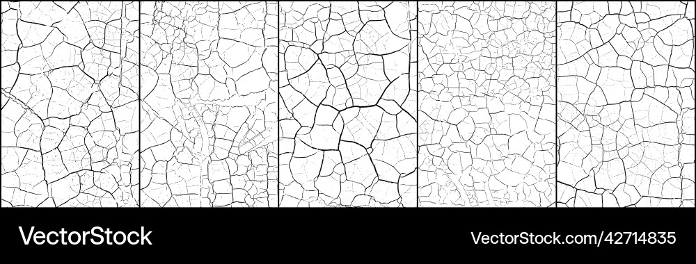 Set of cracks overlay textured Royalty Free Vector Image
