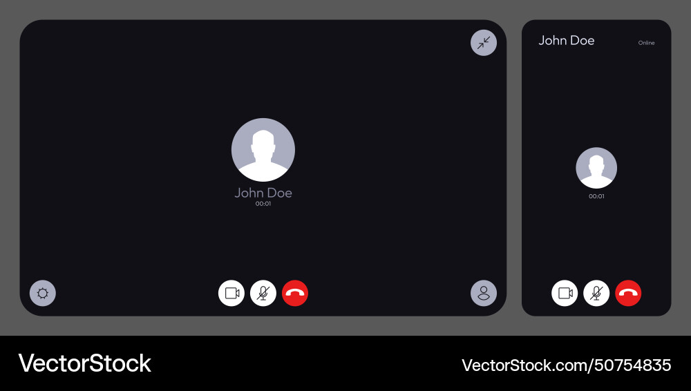 Video call ui online meeting chat conversation Vector Image