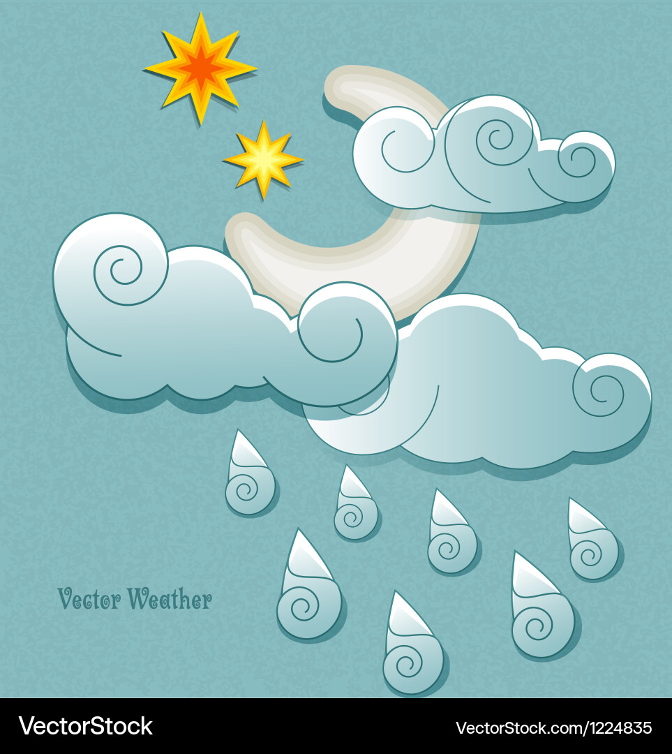 Weather icons in retro style Royalty Free Vector Image