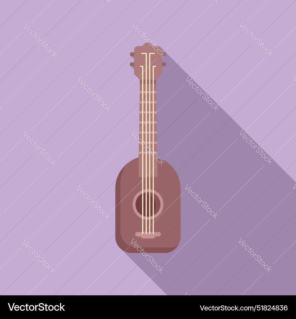 Acoustic guitar with four strings and round Vector Image