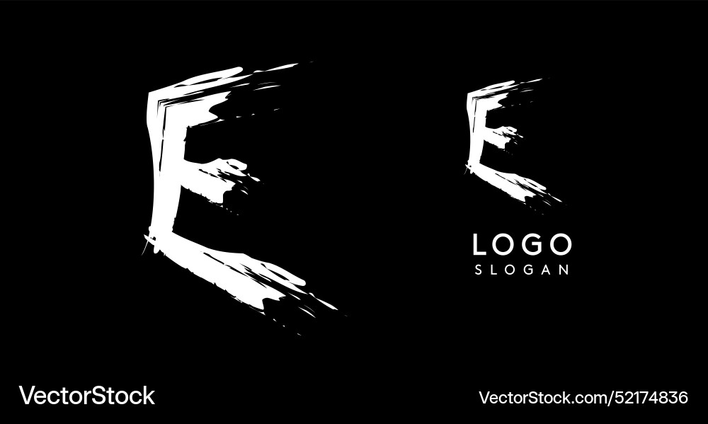 Brushstroke handdrawn letter e creative modern Vector Image
