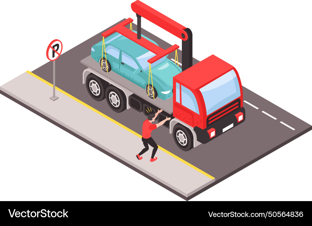 Car evacuation Royalty Free Vector Image - VectorStock