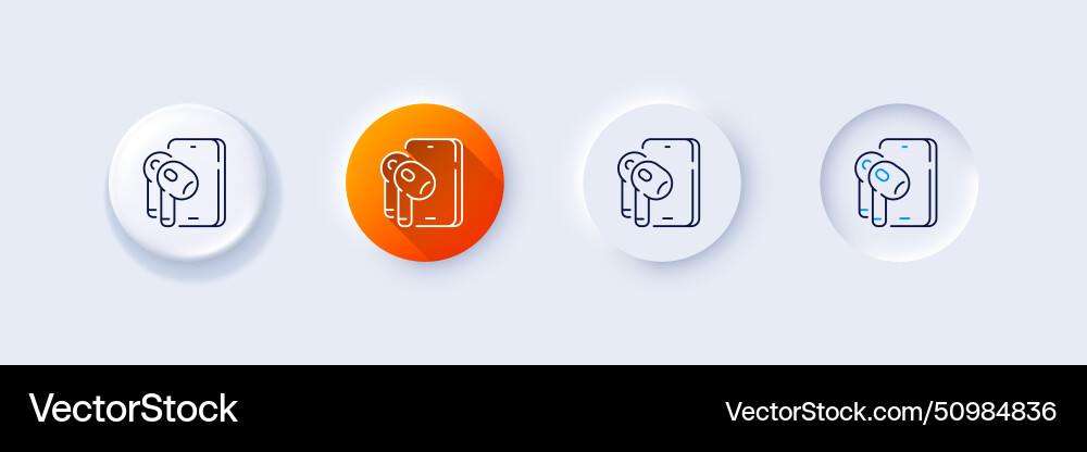 Earphones line icon mobile accessories sign Vector Image
