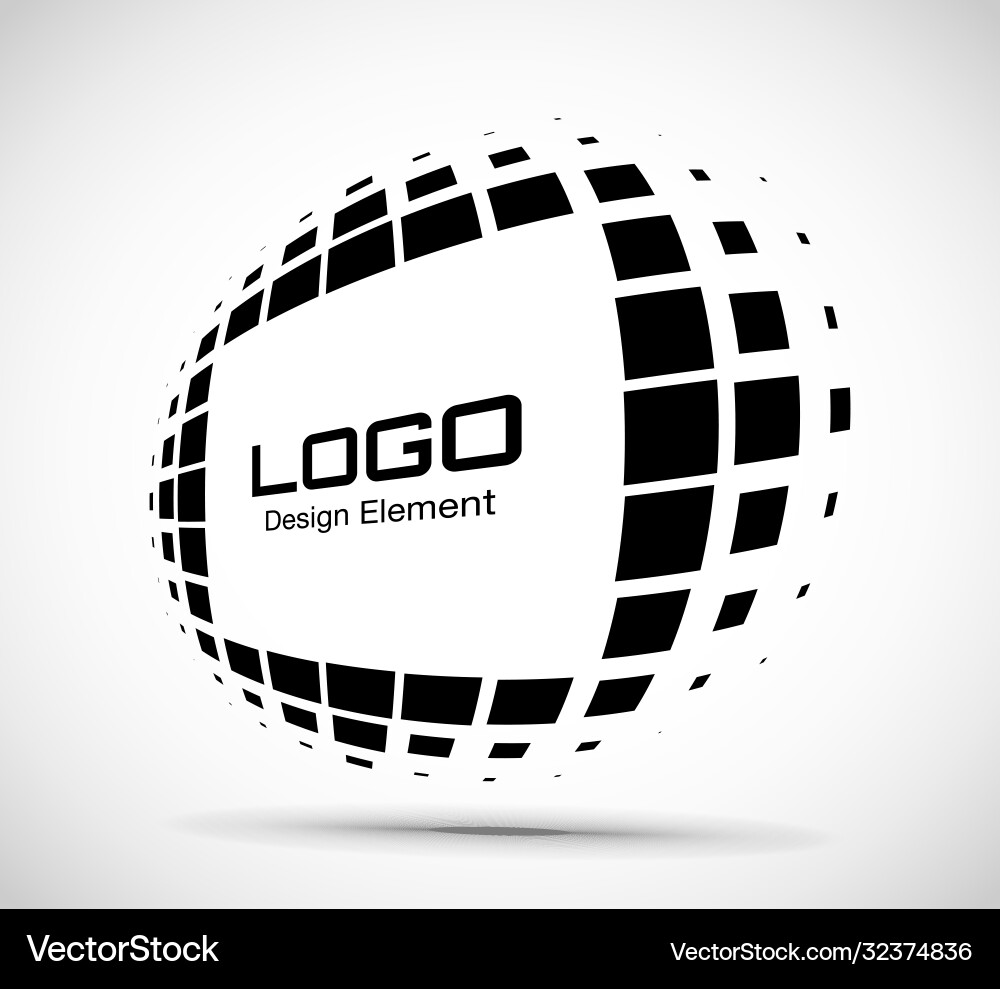 Logo perspektivischer Rahmen Rechteck Punkte Emblem