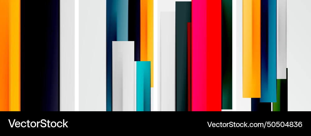 Minimal lines and color stripes poster abstract Vector Image