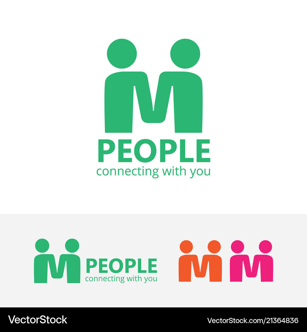 People Connection Logo Royalty Free Vector Image