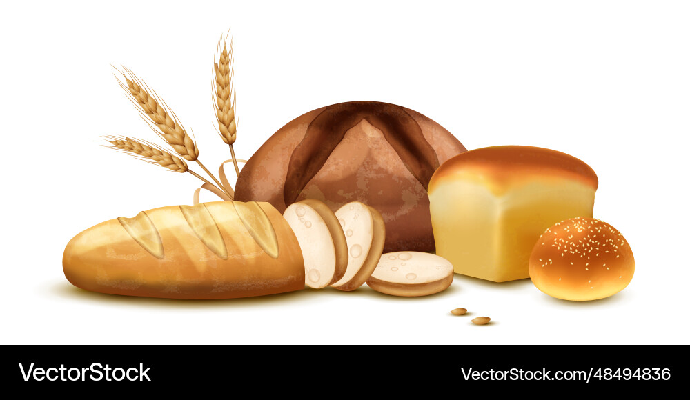 Realistic bakery composition Royalty Free Vector Image