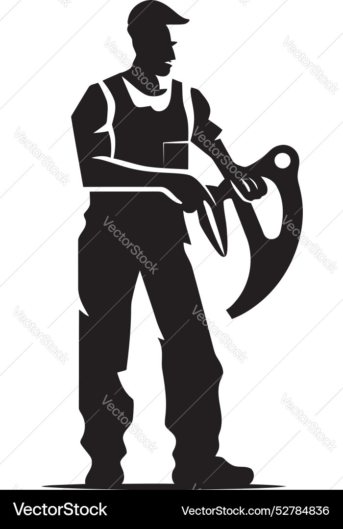 Strength in unity logo of skilled worker Vector Image