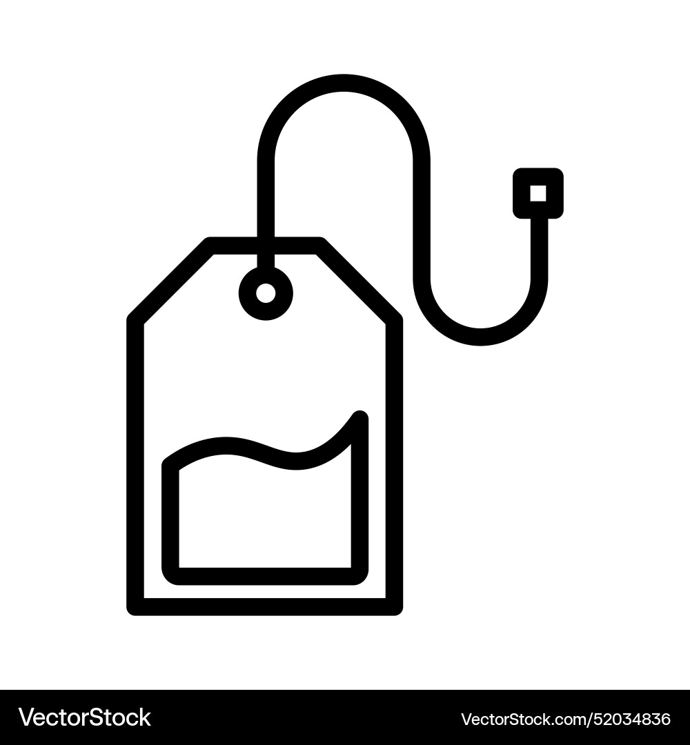 Tea bag linear logo mark in black and white Vector Image