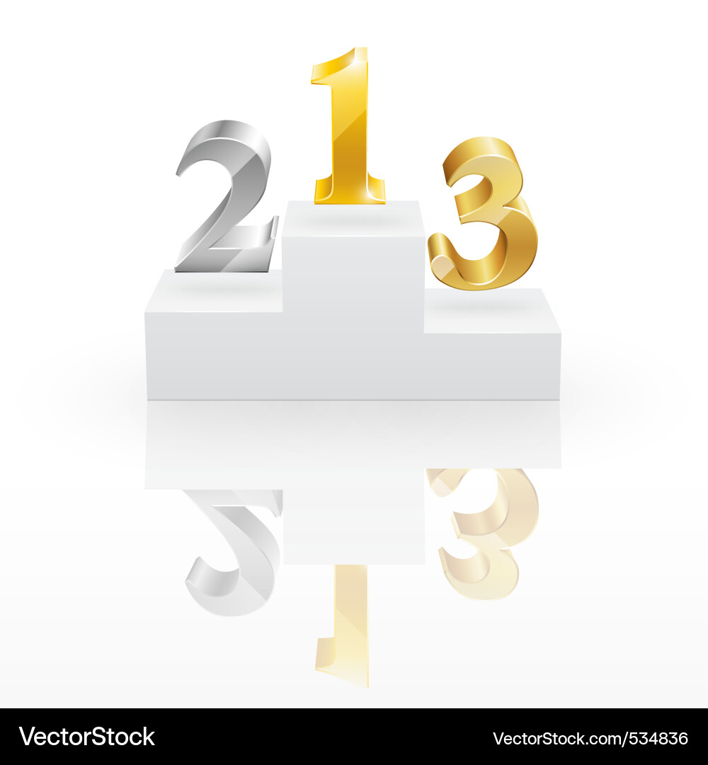 Victory Podium - Gold, Silver, Bronze Royalty Free Vector