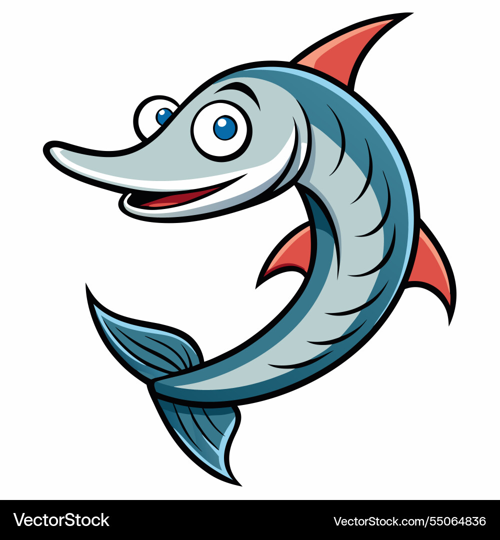 Wahoo fish isolated flat on white background Vector Image