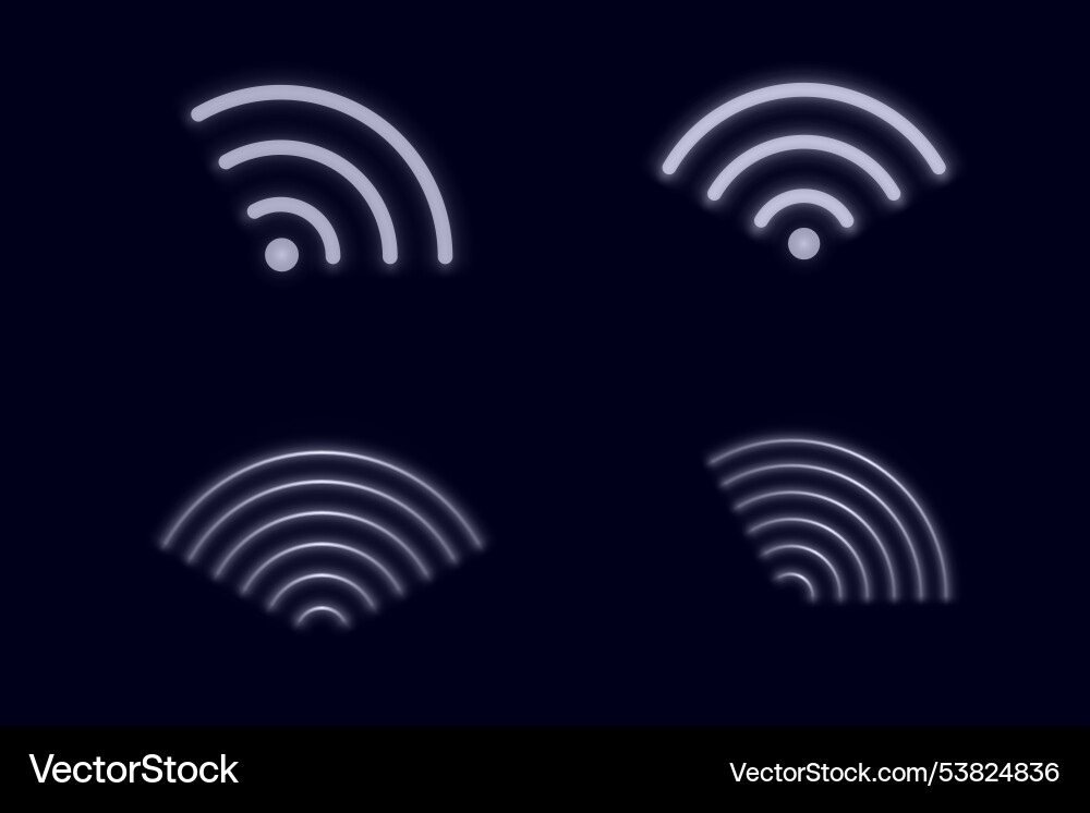 Wifi wave light effect radar sensor beep – Royalty-Free Vector ...