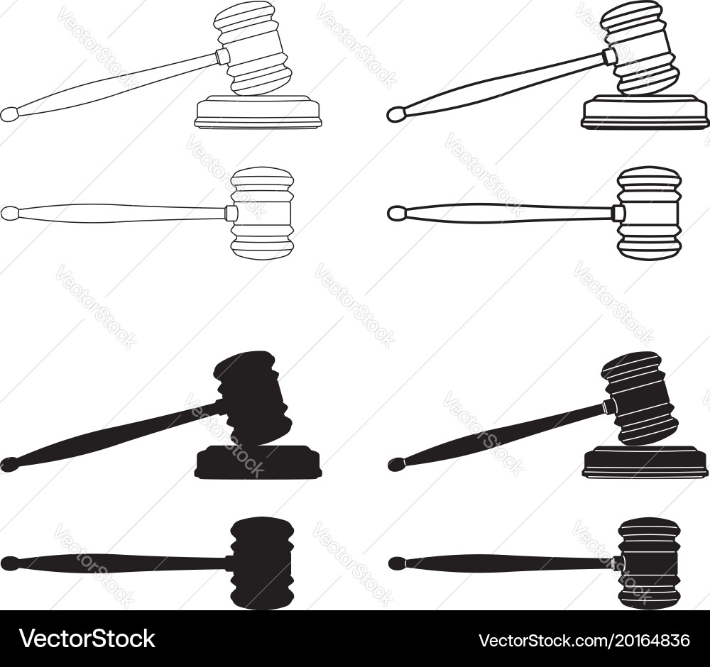 Wooden Gavel Silhouette Royalty Free Vector Image