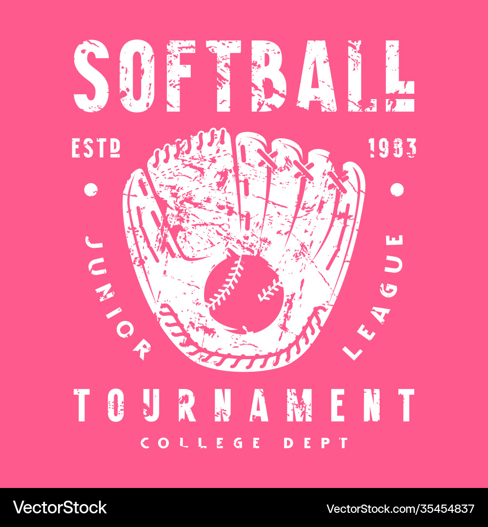 Emblem softball tournament Royalty Free Vector Image