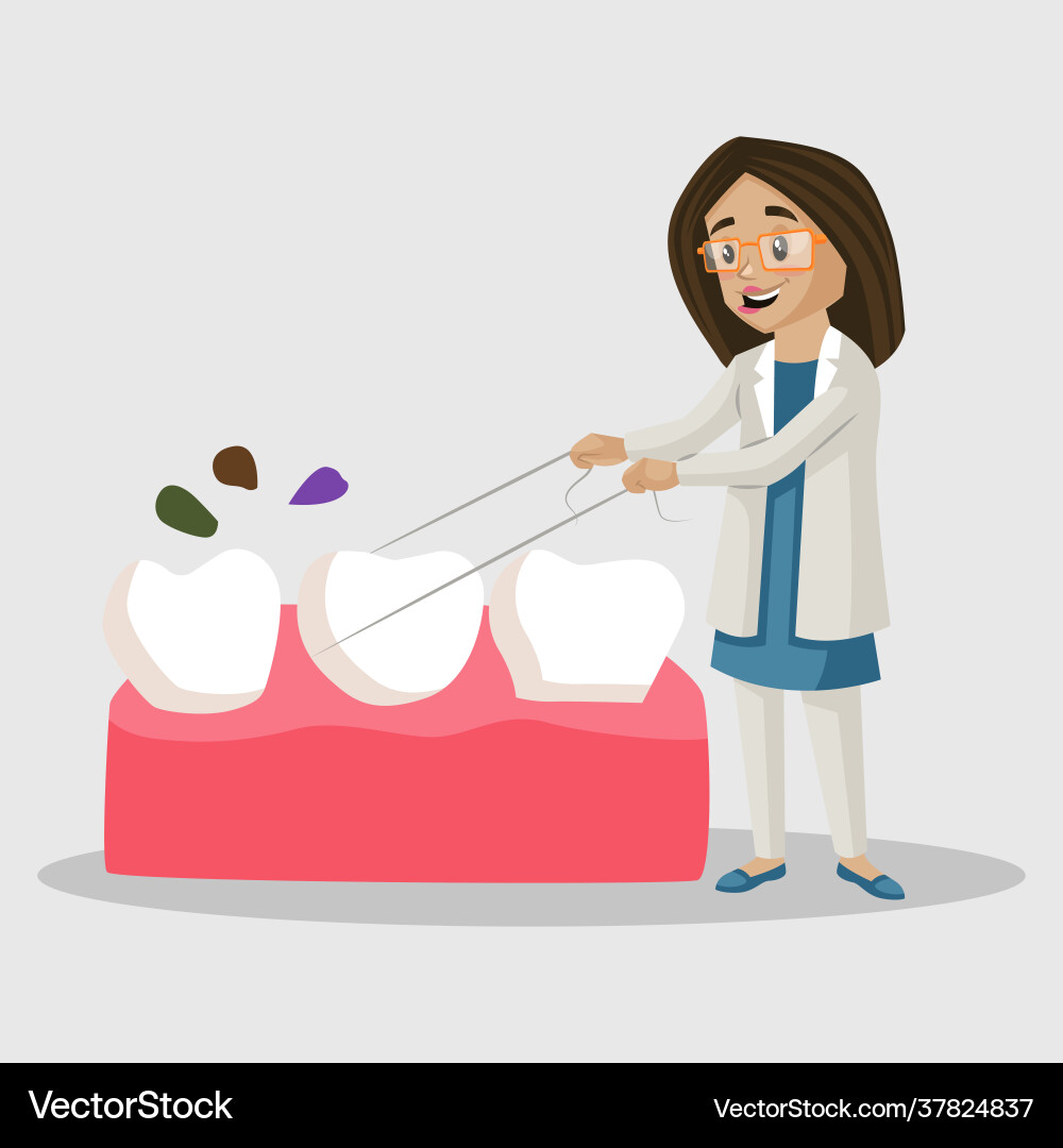 Female dentist cartoon character Royalty Free Vector Image