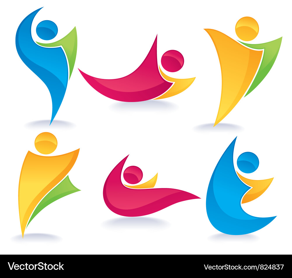 Fitness Icons - Active People Royalty Free Vector Image