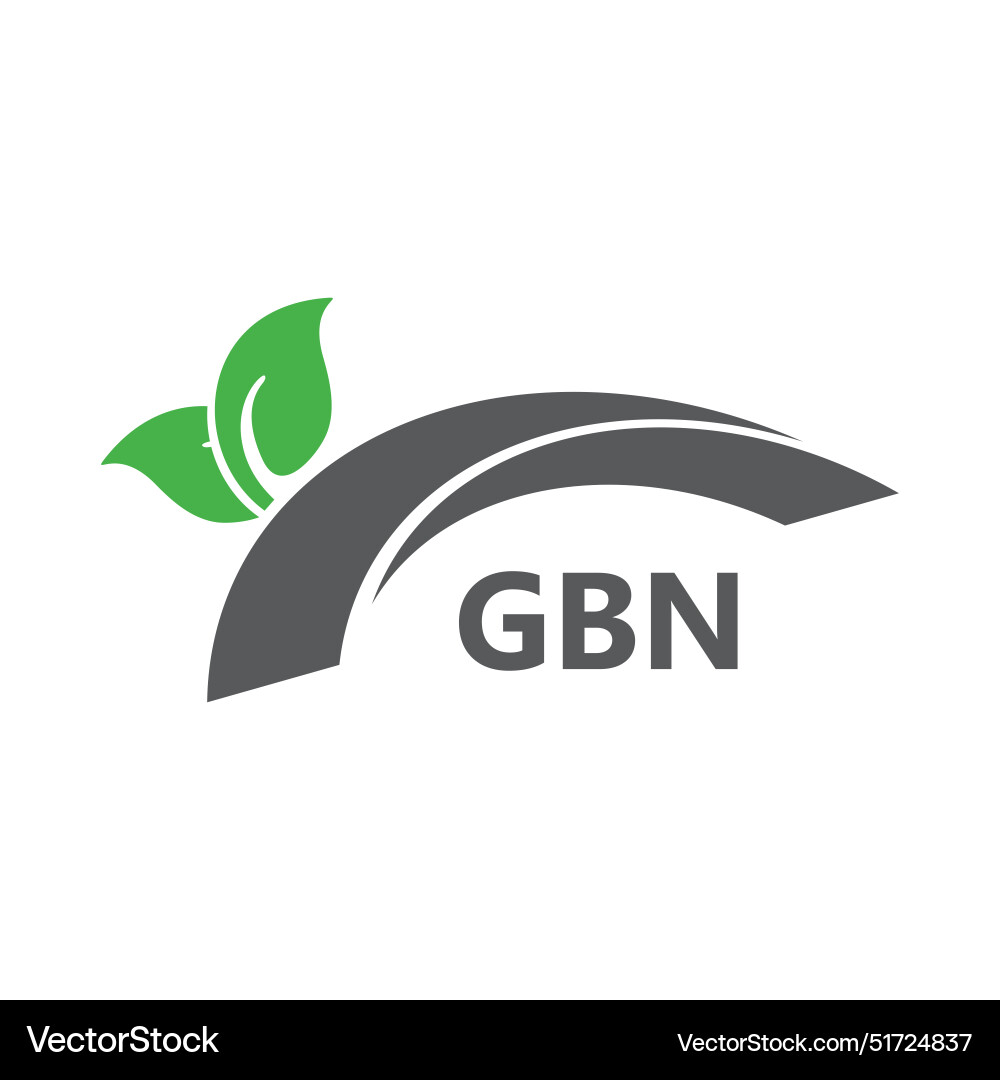 Gbn letter logo design on white background Vector Image