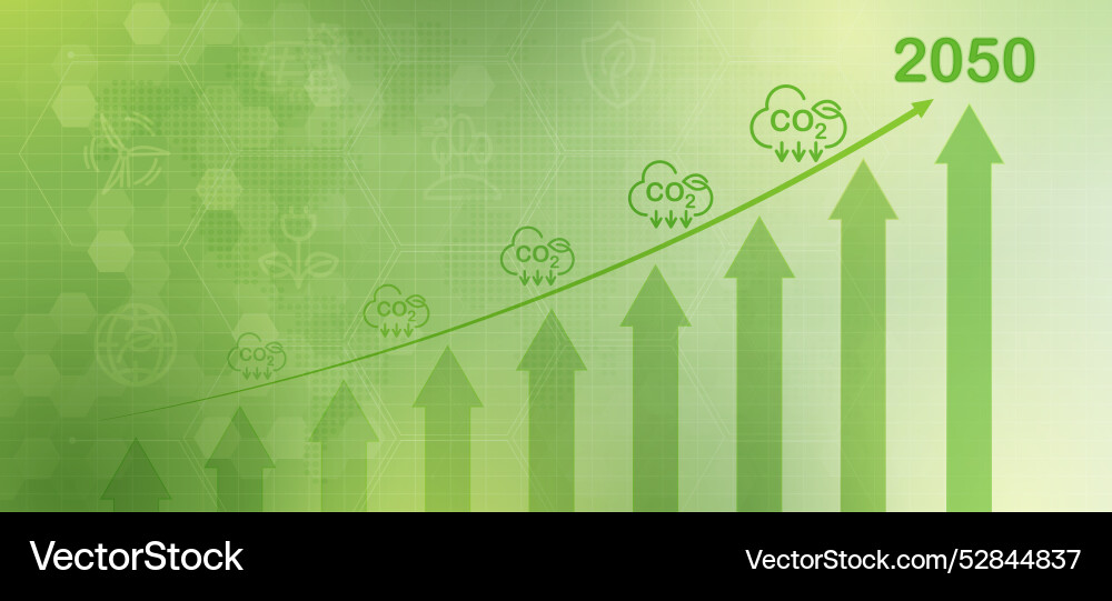 Graph reduce co2 or carbon concept futuristic Vector Image