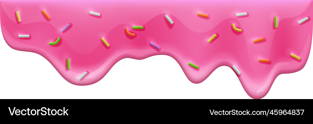 Pink glaze drip composition Royalty Free Vector Image