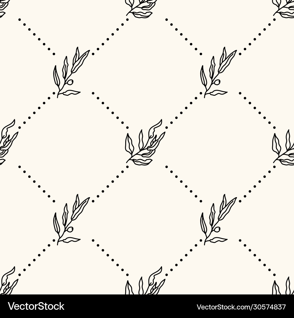 Seamless geometric pattern with olive tree Vector Image