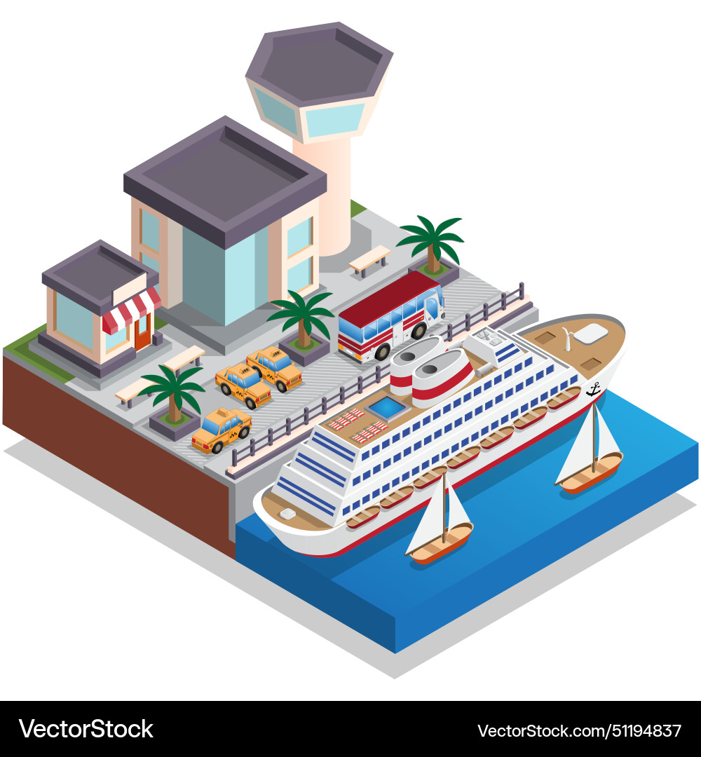 Seaport Royalty Free Vector Image - VectorStock