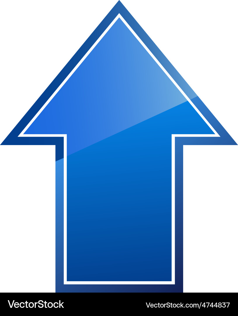 Shiny Blue Arrow Sign Royalty Free Vector Image