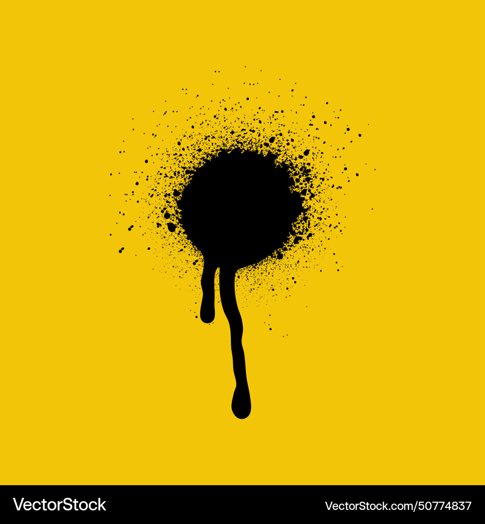 Spray splash on yellow background splatter dot Vector Image