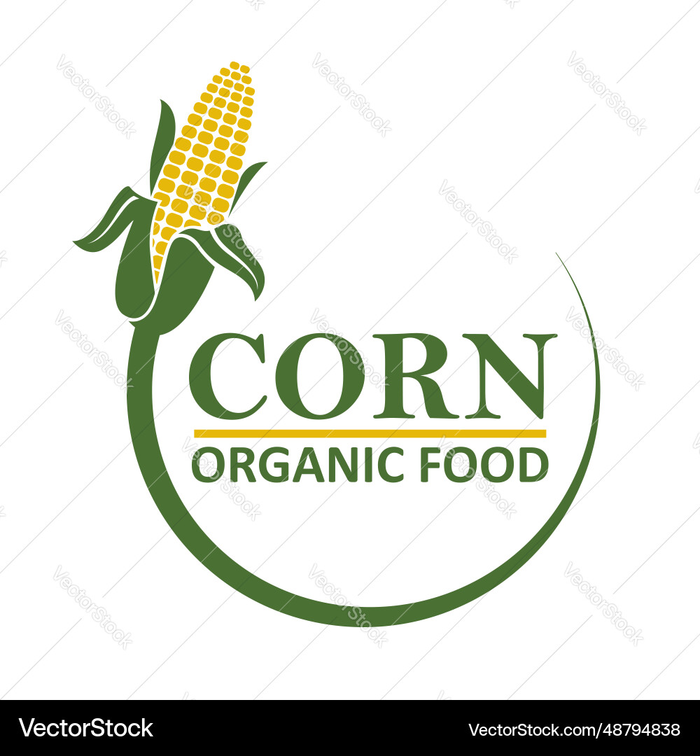 Corn cob emblem Royalty Free Vector Image - VectorStock