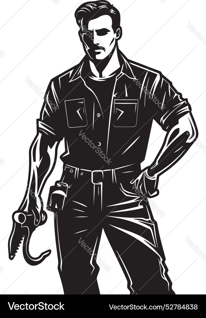 Craftsmanship chronicles logo of essential worker – Royalty-Free Vector ...