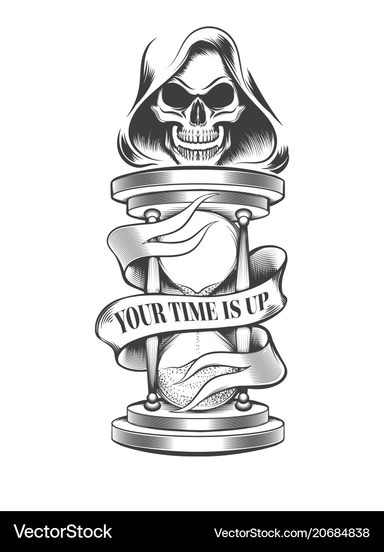 Death with hourglass Royalty Free Vector Image