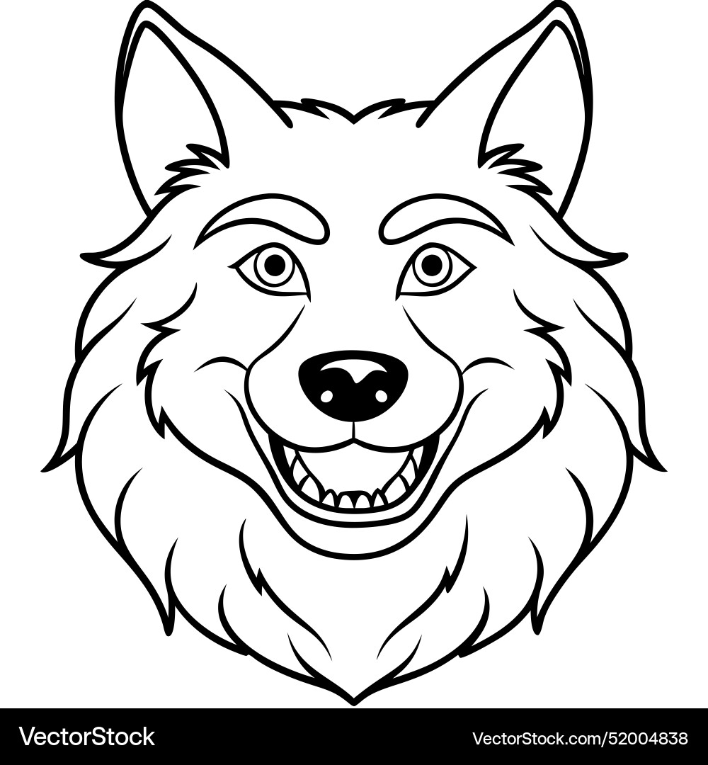 Dire wolf smiles icon Royalty Free Vector Image