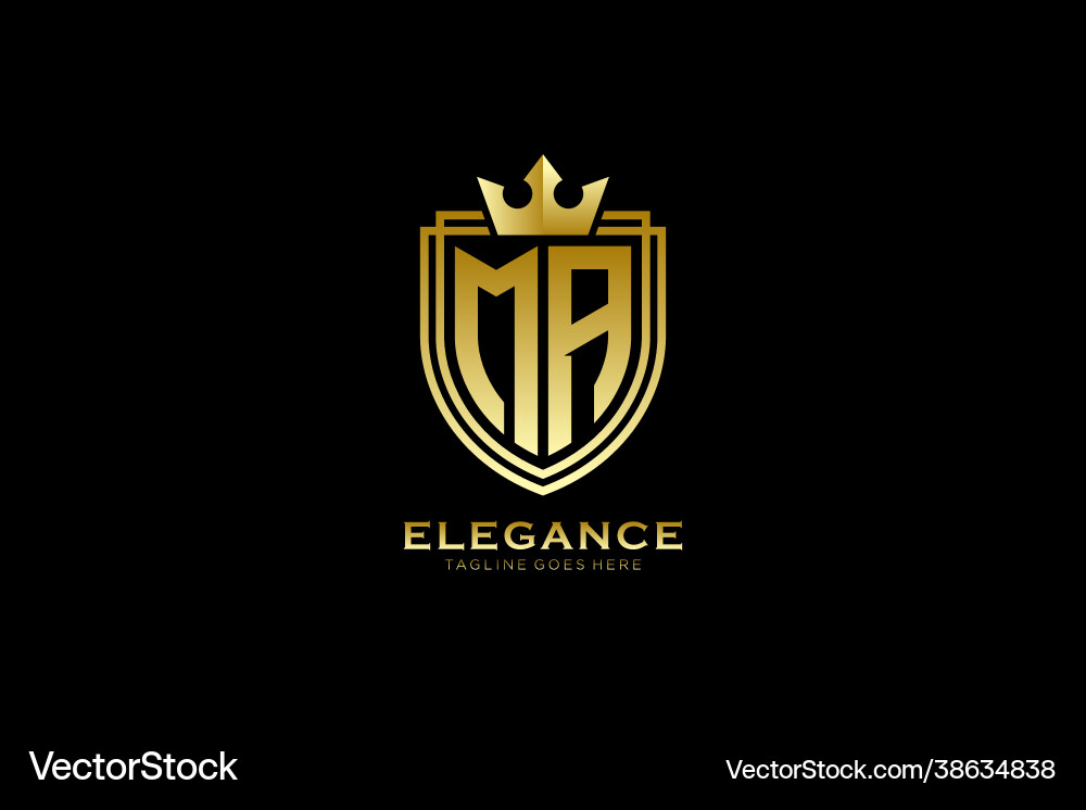 Initial ma elegant luxury monogram logo or badge Vector Image