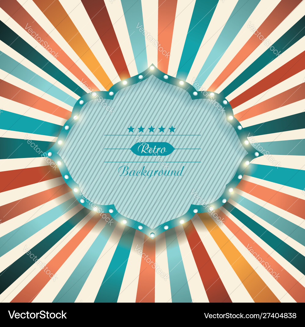 Lighting sign on beams background old banner Vector Image