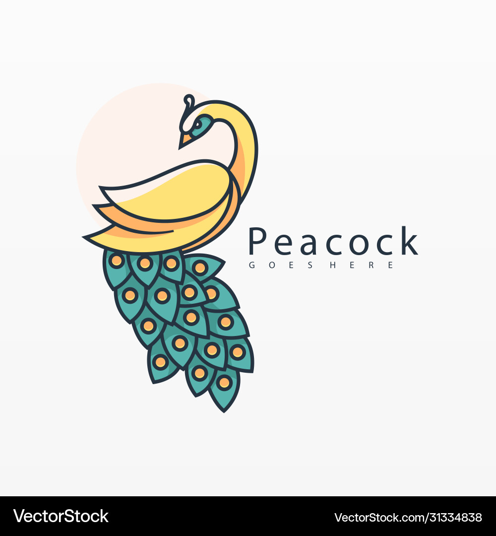Peacock Logo - Simple & Elegant Royalty Free Vector