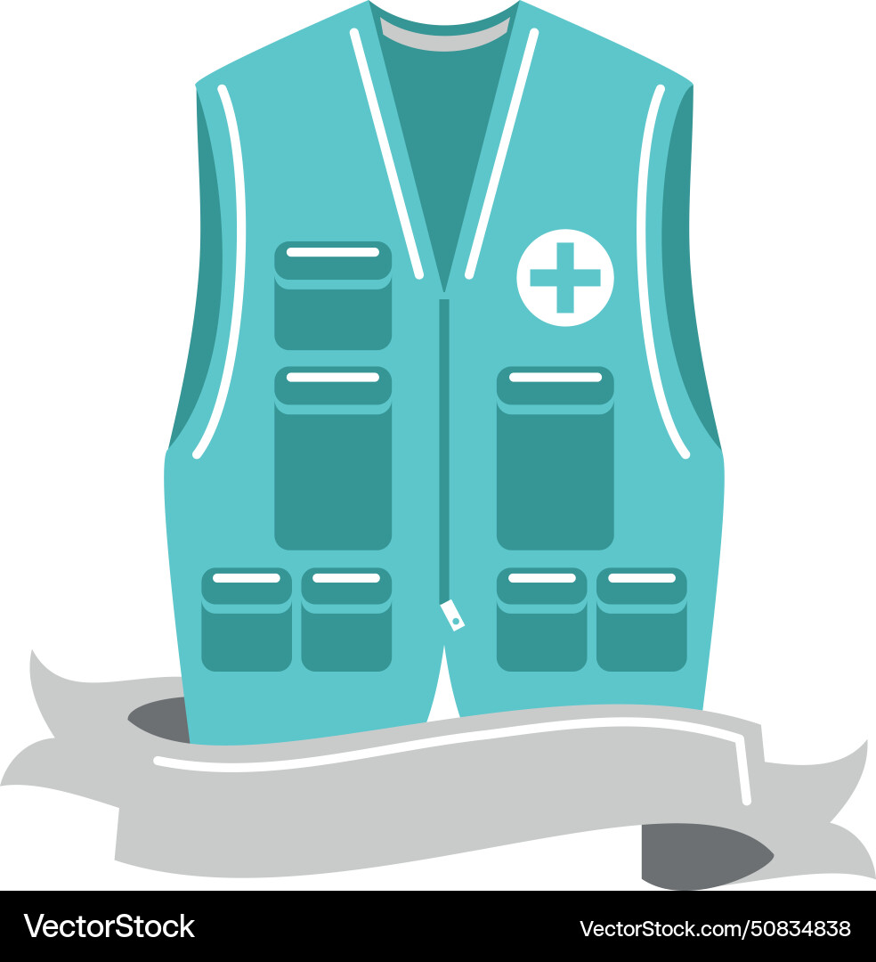 Red cross day vest Royalty Free Vector Image - VectorStock