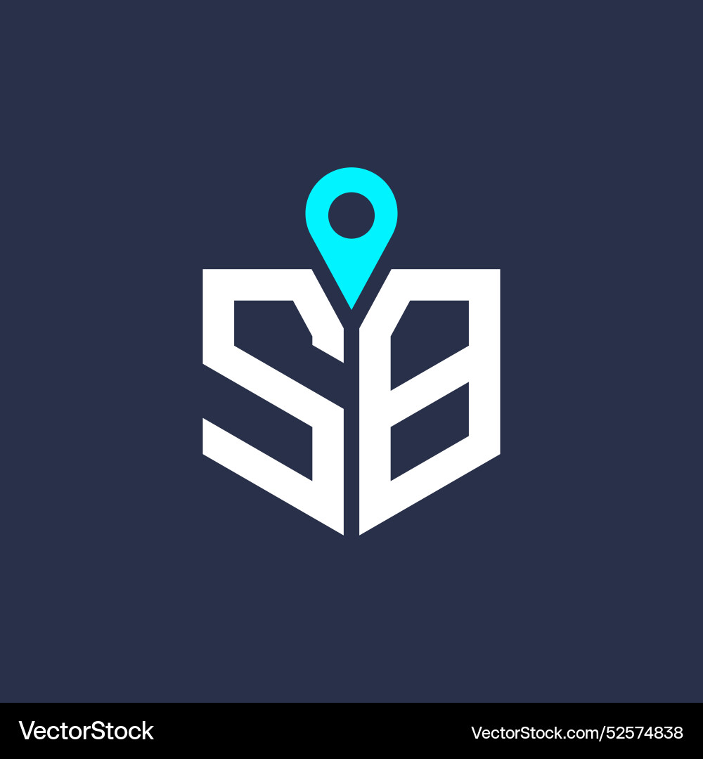 Sb location logo design for recruitment Royalty Free Vector
