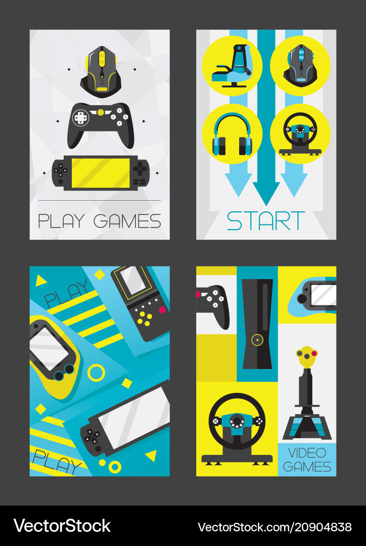 Video Game Cards - Gamer Collection Royalty Free Vector