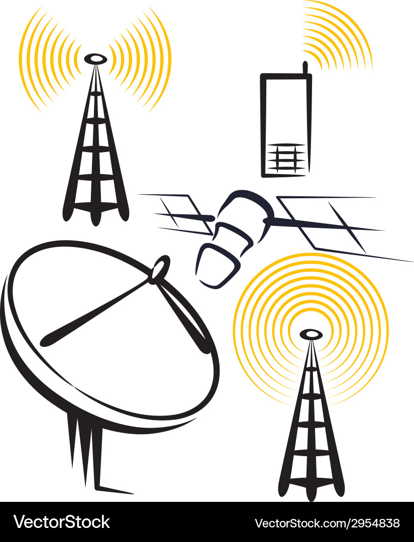 With a set of radio devices Royalty Free Vector Image