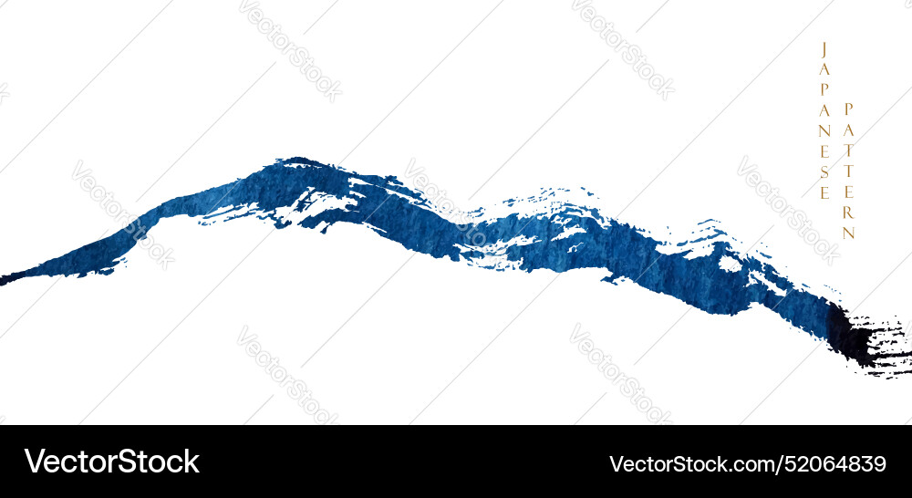 Blue Ocean Wave Brushstroke Royalty Free Vector Image