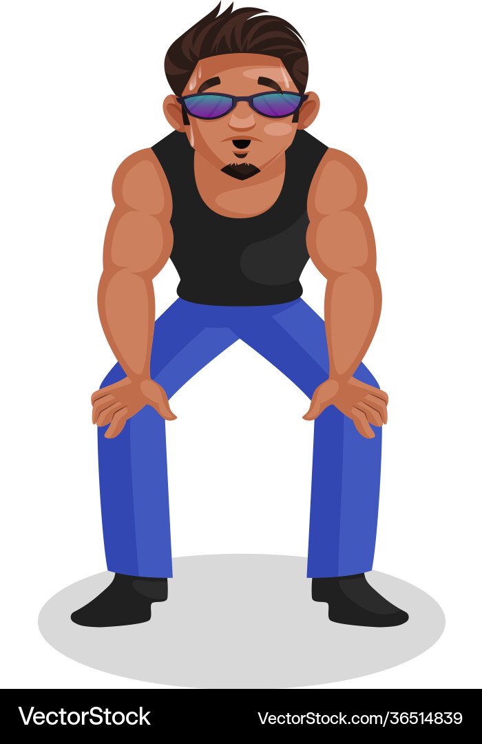 Bodybuilder cartoon character Royalty Free Vector Image