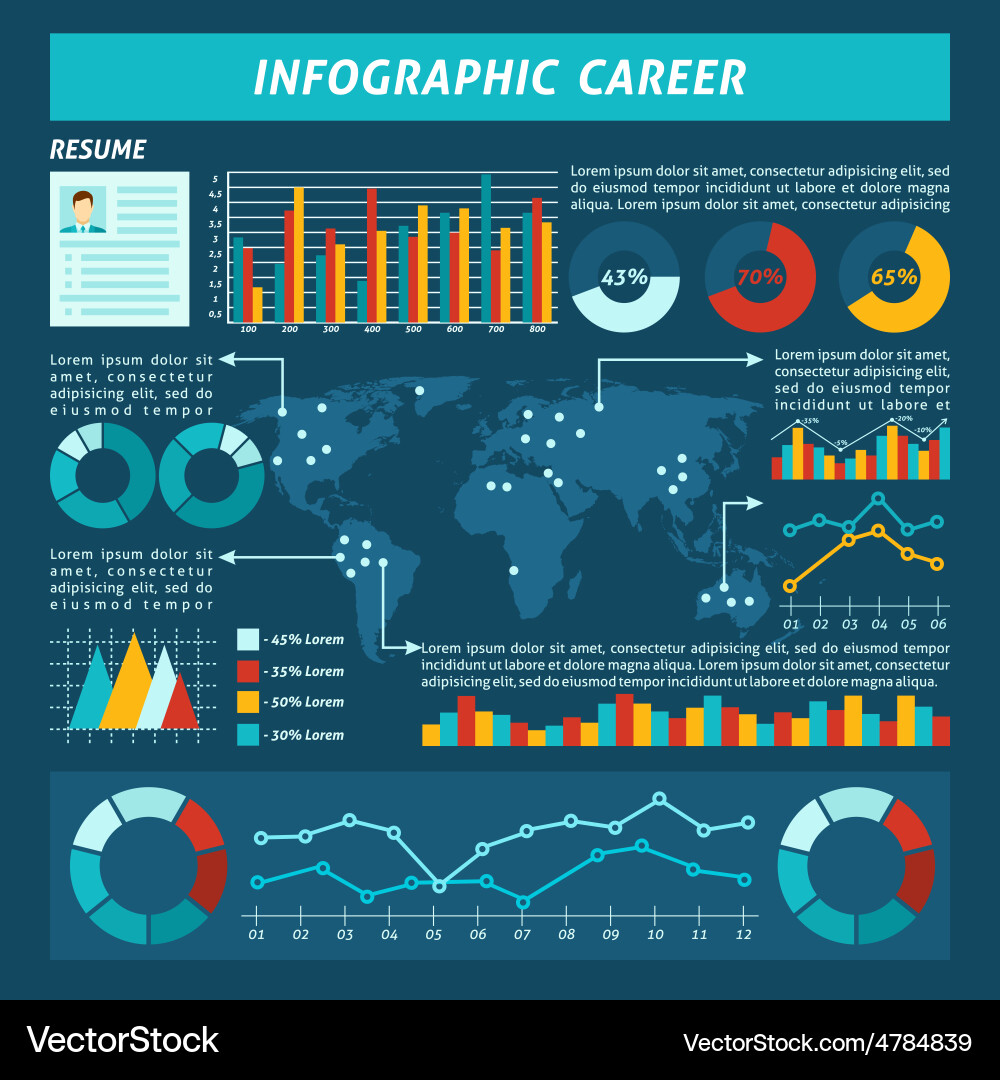 Career infographics set Royalty Free Vector Image