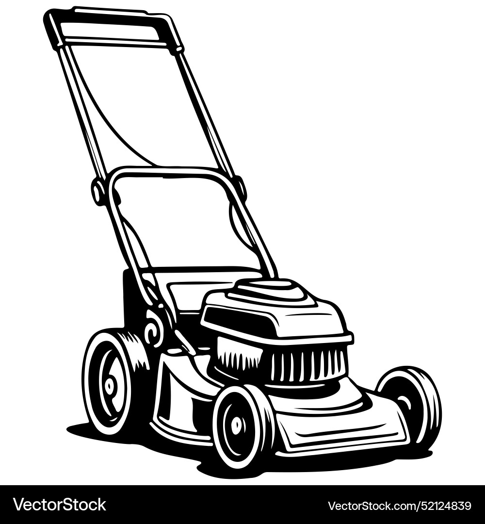 Lawn Mowing Drawings Lawn Mower Machine Watercolor Drawing. Simple