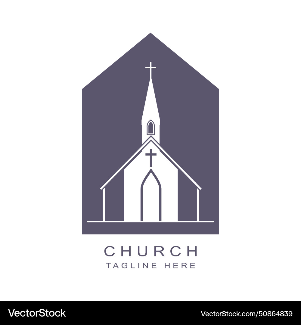Church building emblem community worship unity Vector Image
