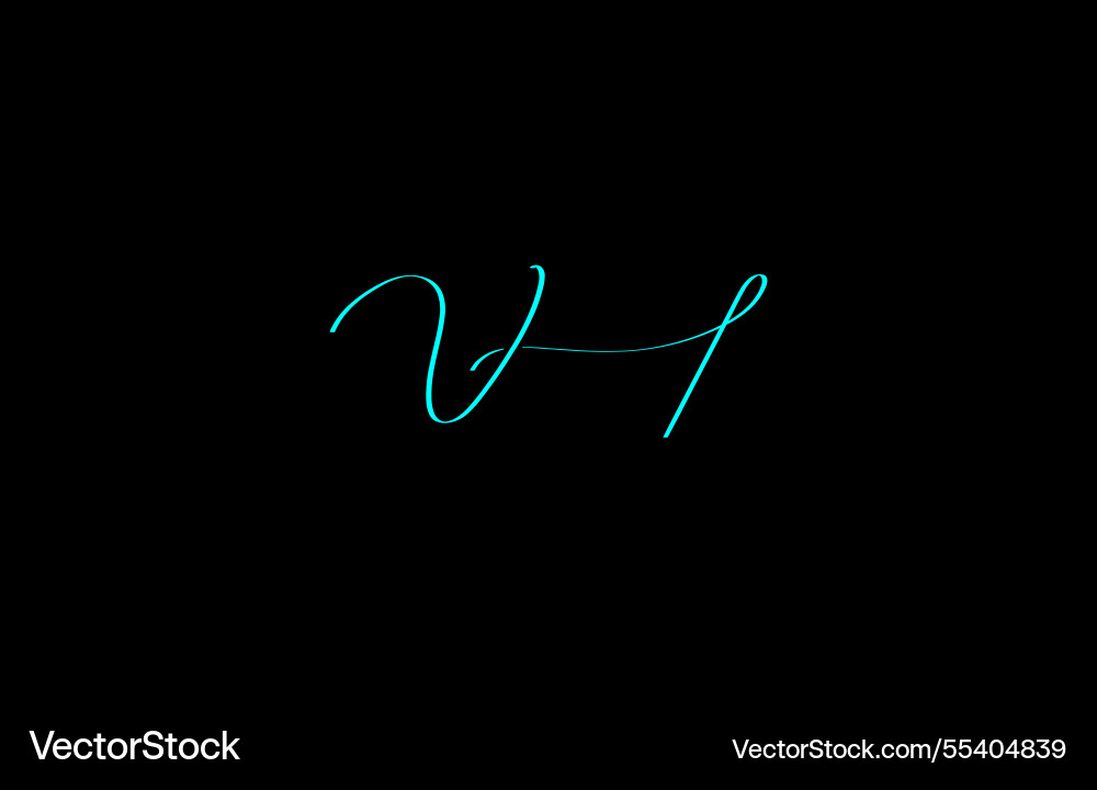 Elegante Kalligraphie des kursiven vi Logos Vektorbild