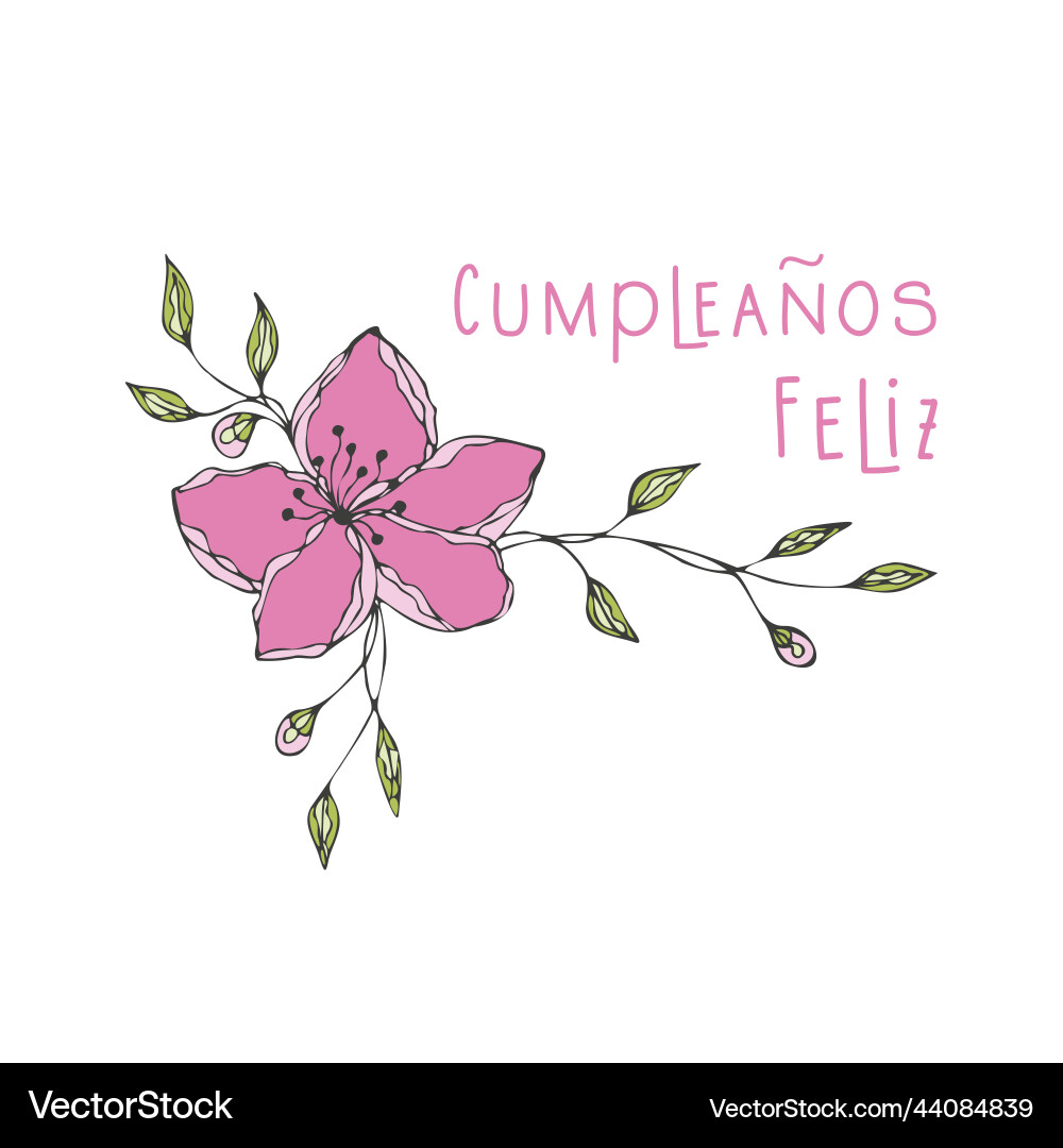 Feliz cumpleanos happy birthday written Royalty Free Vector